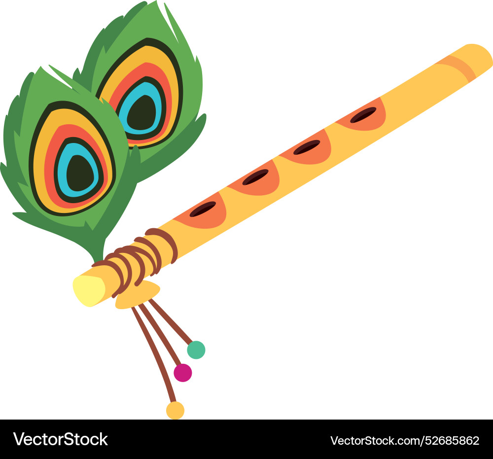 Happy janmashtami bansuri Royalty Free Vector Image
