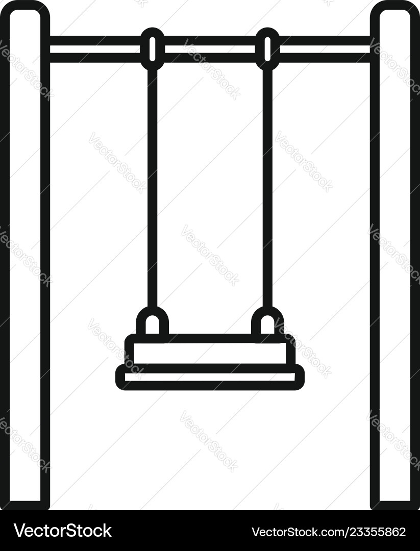Kid swing icon outline style Royalty Free Vector Image