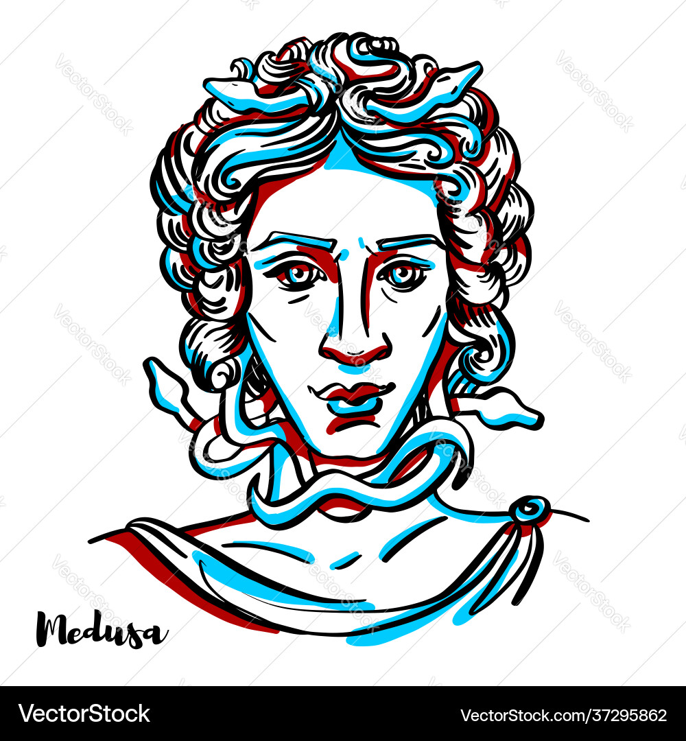 Medusa portrait Royalty Free Vector Image - VectorStock