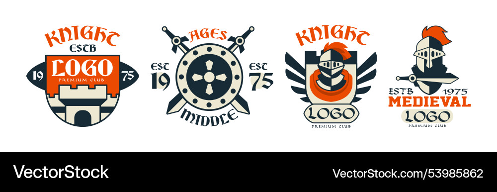 Middle ages logo design and medieval emblem Vector Image