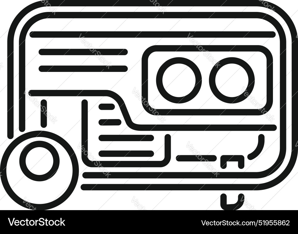 Portable gas generator providing electricity Vector Image