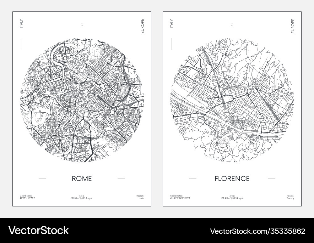Rome City Map - Urban Street Plan Royalty Free Vector Image