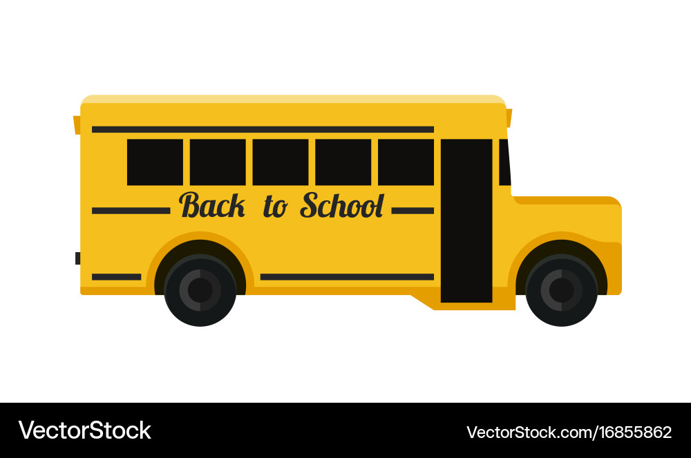 School bus flat Royalty Free Vector Image - VectorStock
