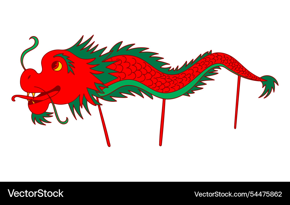 Traditional chinese dragon dance flat icon Vector Image