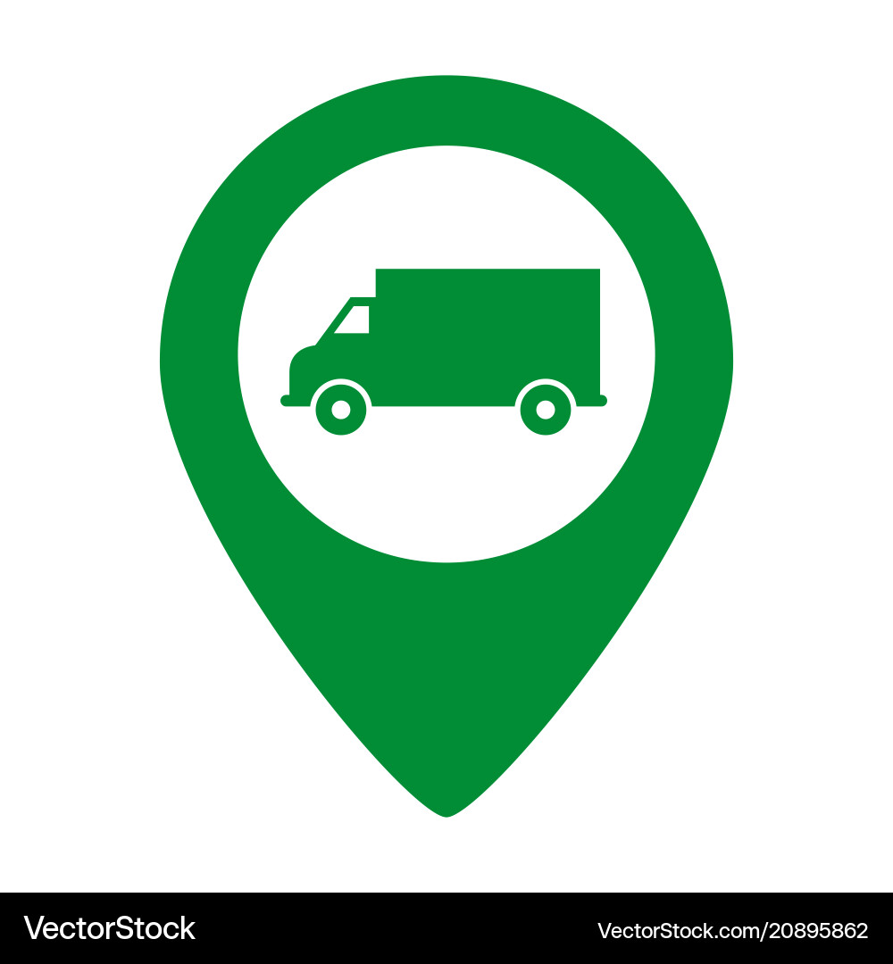 Truck map pointer icon Royalty Free Vector Image