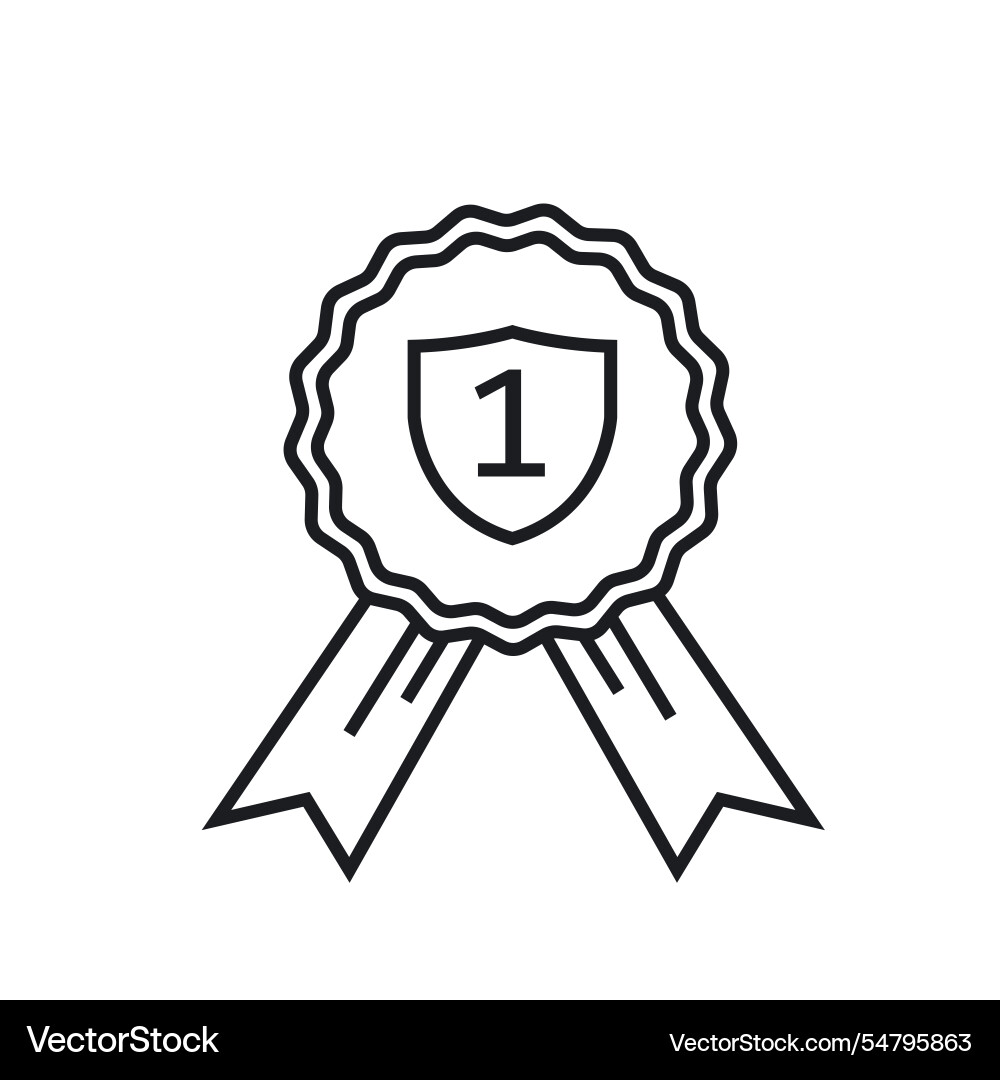 1 year guaranty badge line icon element design Vector Image