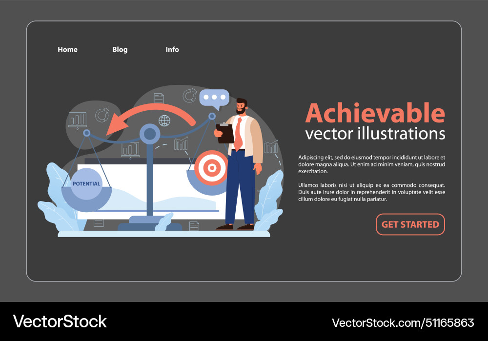 Achievable goals showcased flat Royalty Free Vector Image