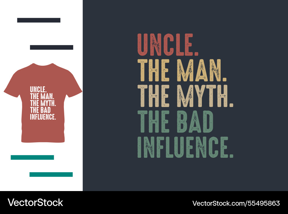 Best t shirt for uncle Royalty Free Vector Image