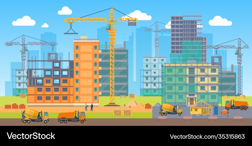 Building site construction work big area special Vector Image