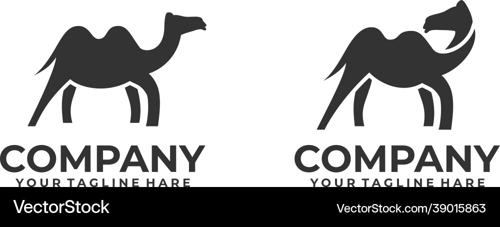 Camel minimalist logo Royalty Free Vector Image