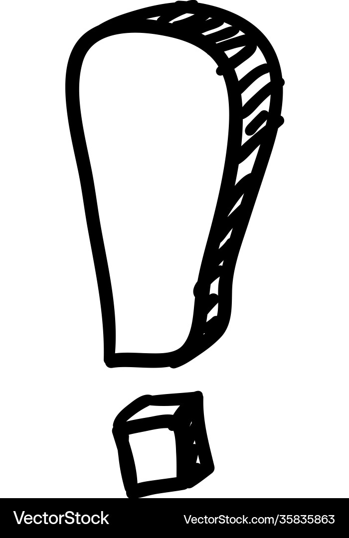 Doodle exclamation mark Royalty Free Vector Image