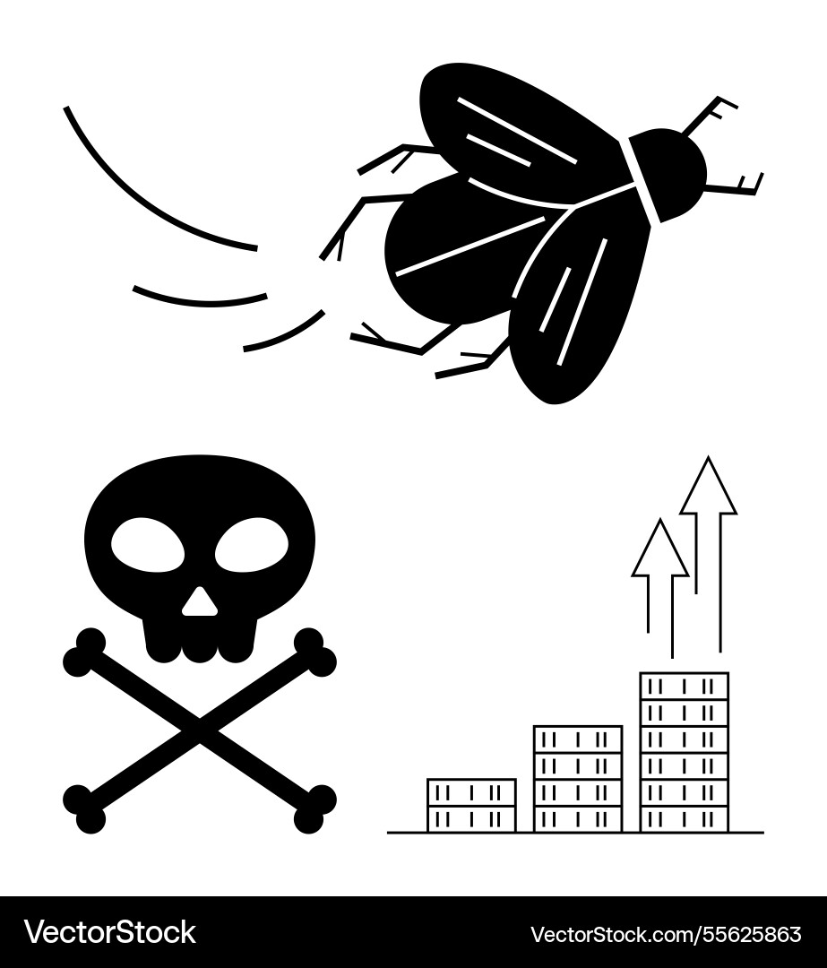 Economic growth threatened by pest infestation Vector Image