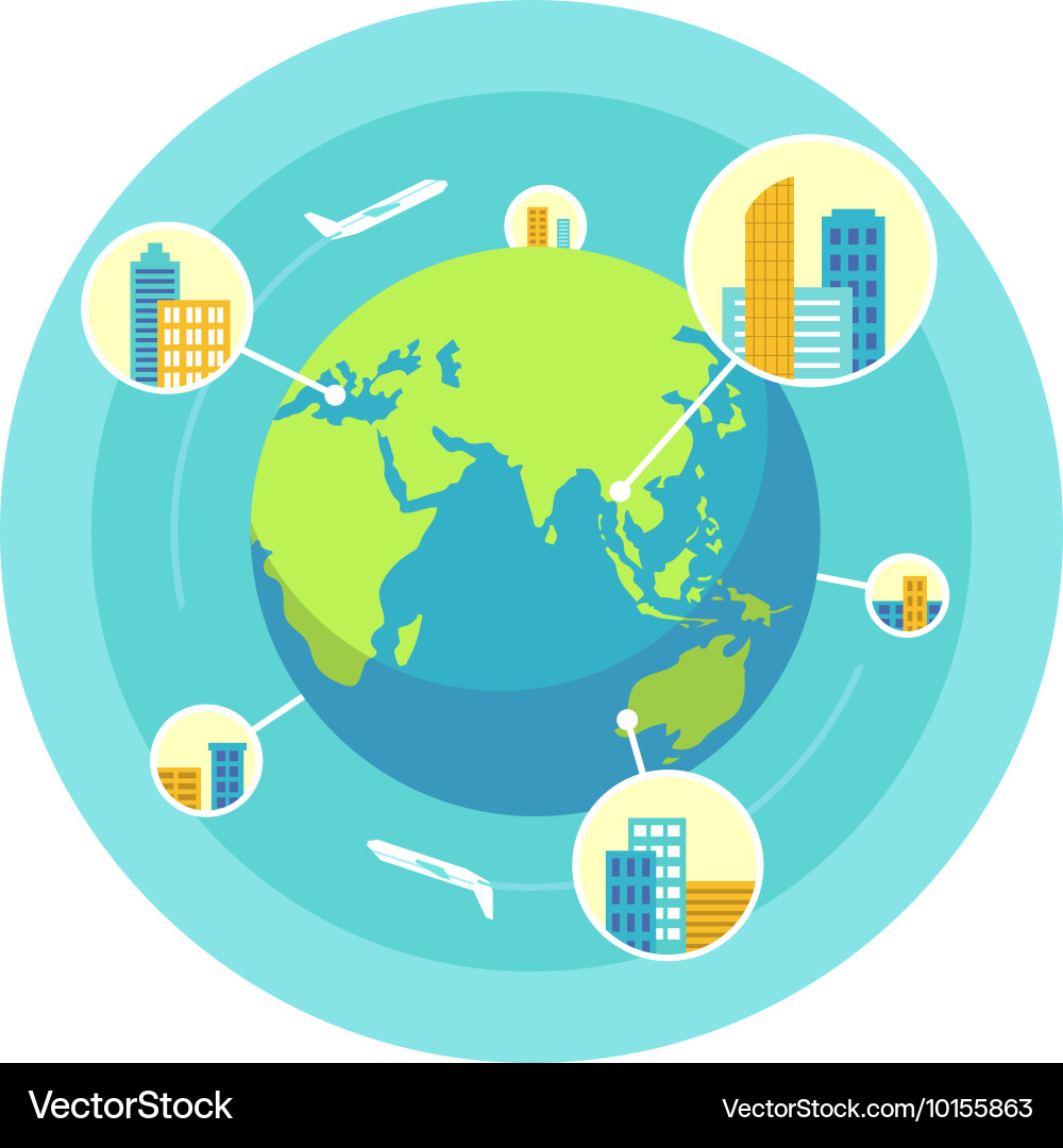 Global business design concept Royalty Free Vector Image