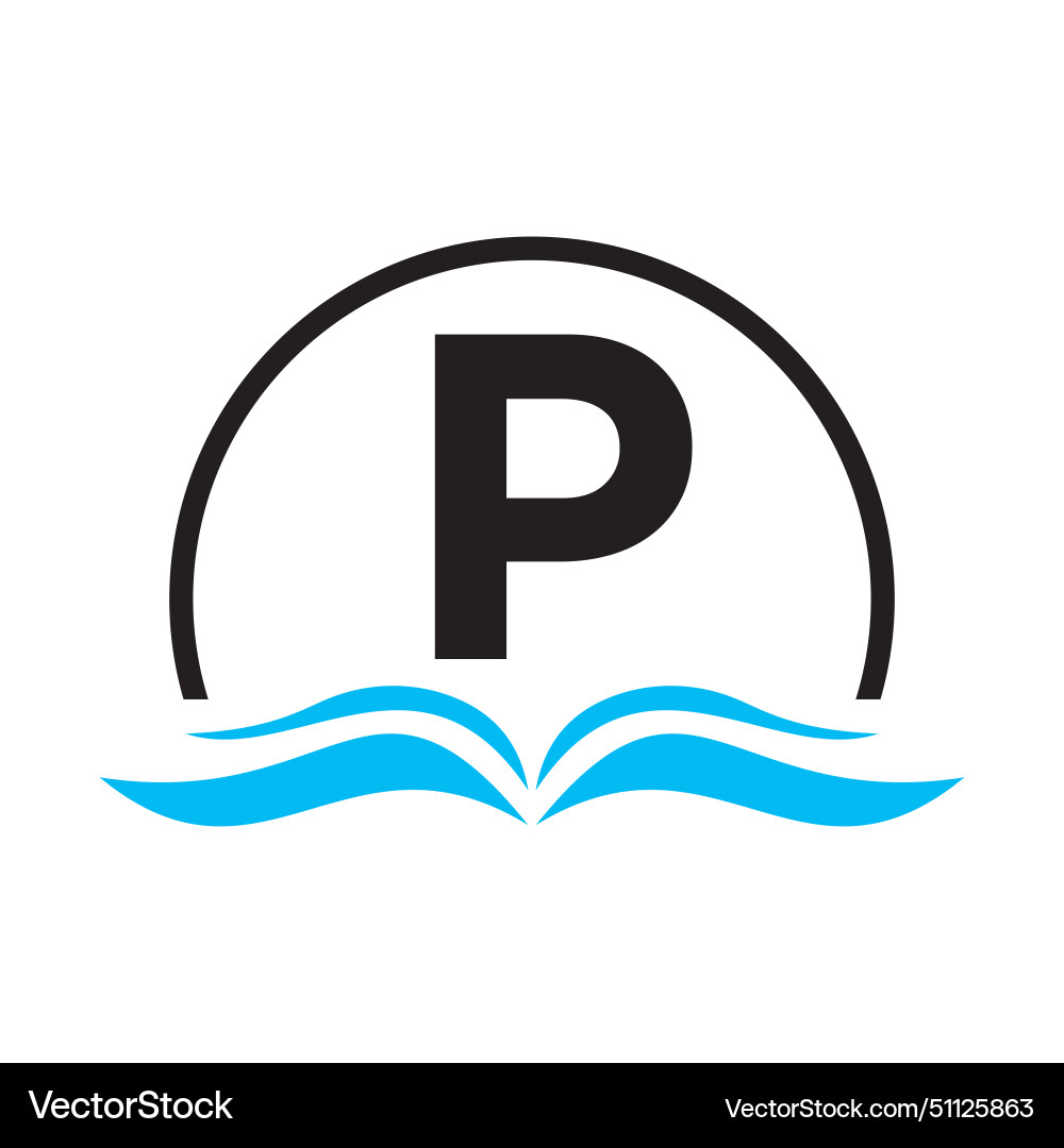 Letter p education logo book concept training Vector Image