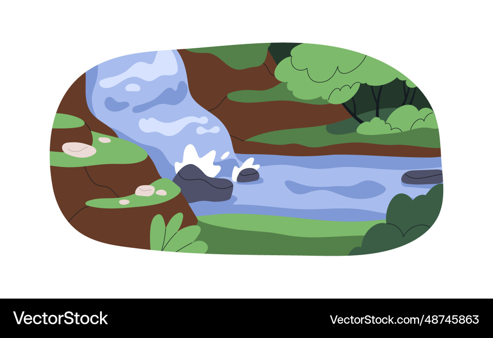 Mountain river stream fresh water current Vector Image