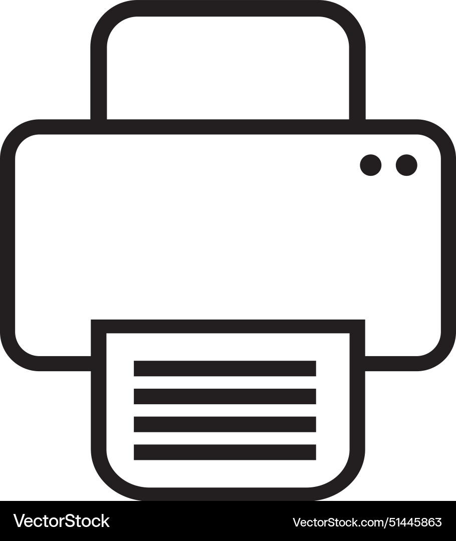 Printer icon fax sign outline Royalty Free Vector Image