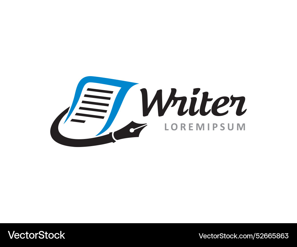 Writer logo symbol or icon template Royalty Free Vector