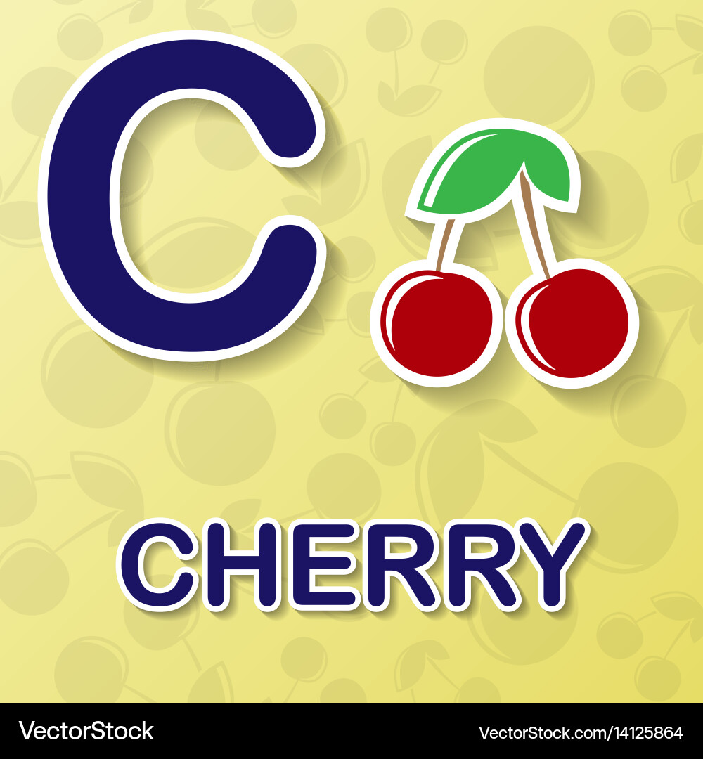 Cherry alphabet background Royalty Free Vector Image