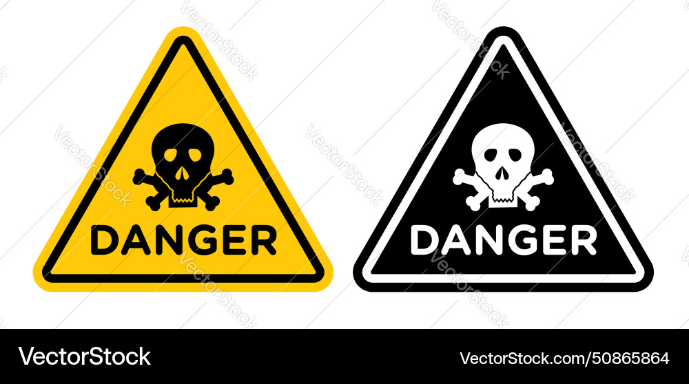 Danger sign icon set notice for general hazards Vector Image