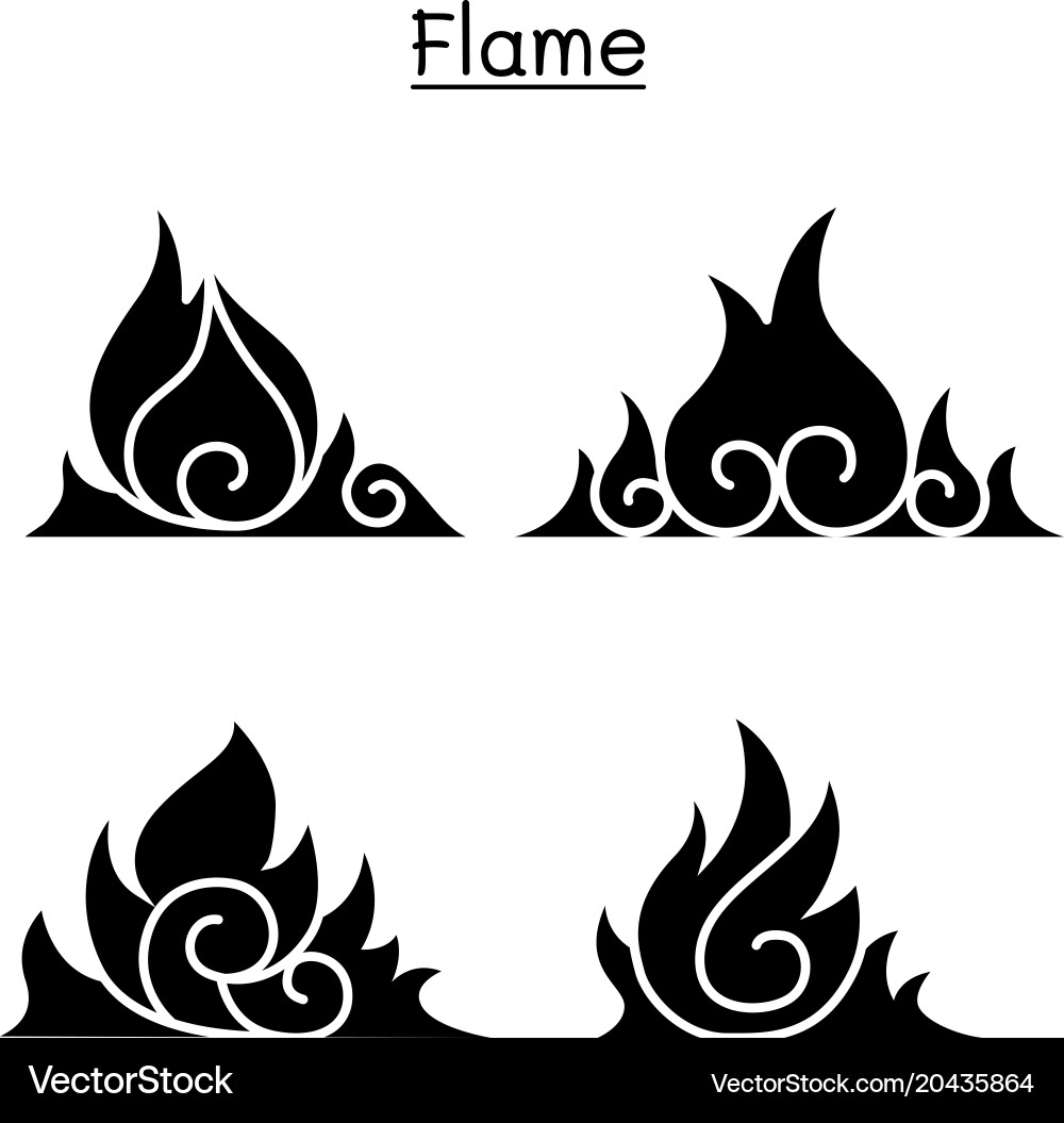 Flame fire burn Royalty Free Vector Image - VectorStock