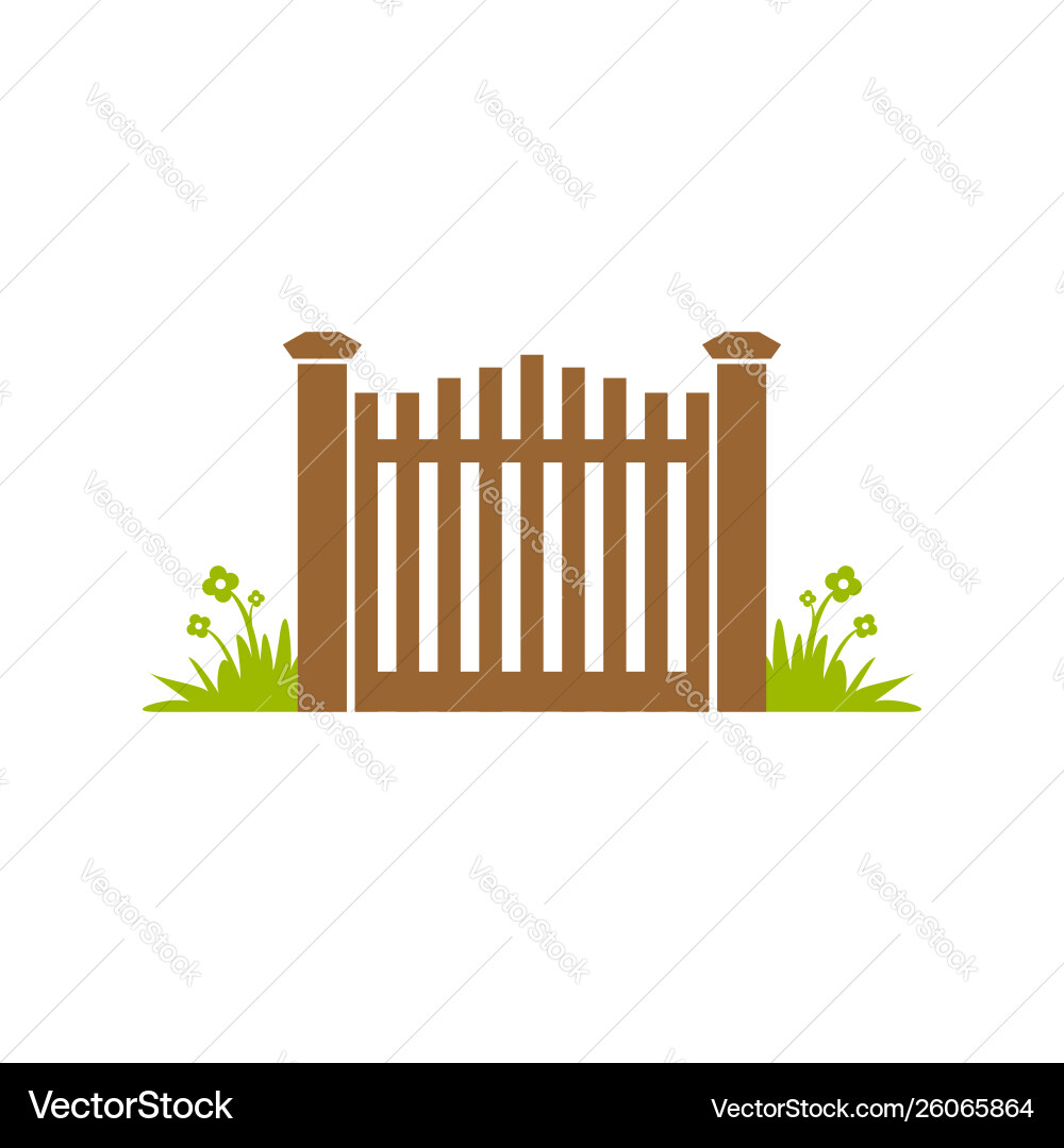 Garden gate fence design Royalty Free Vector Image