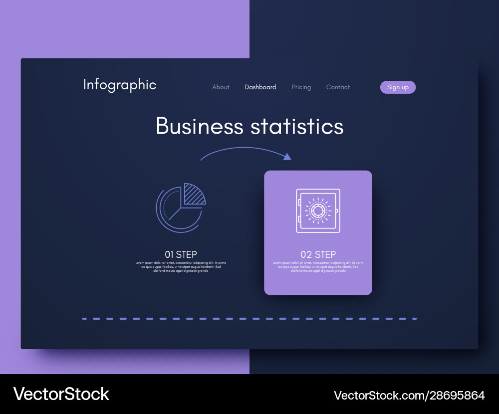 Graphics infographics with two options template Vector Image