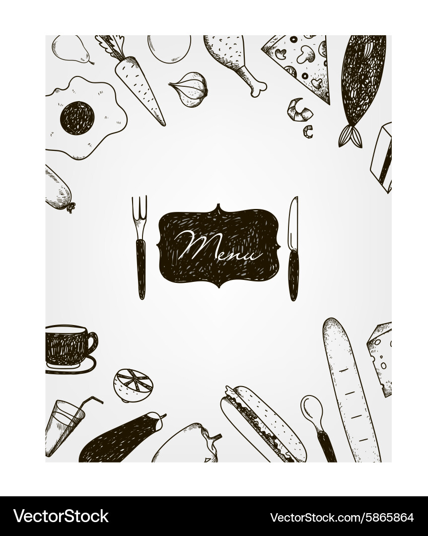 Hand drawn restaurant Royalty Free Vector Image