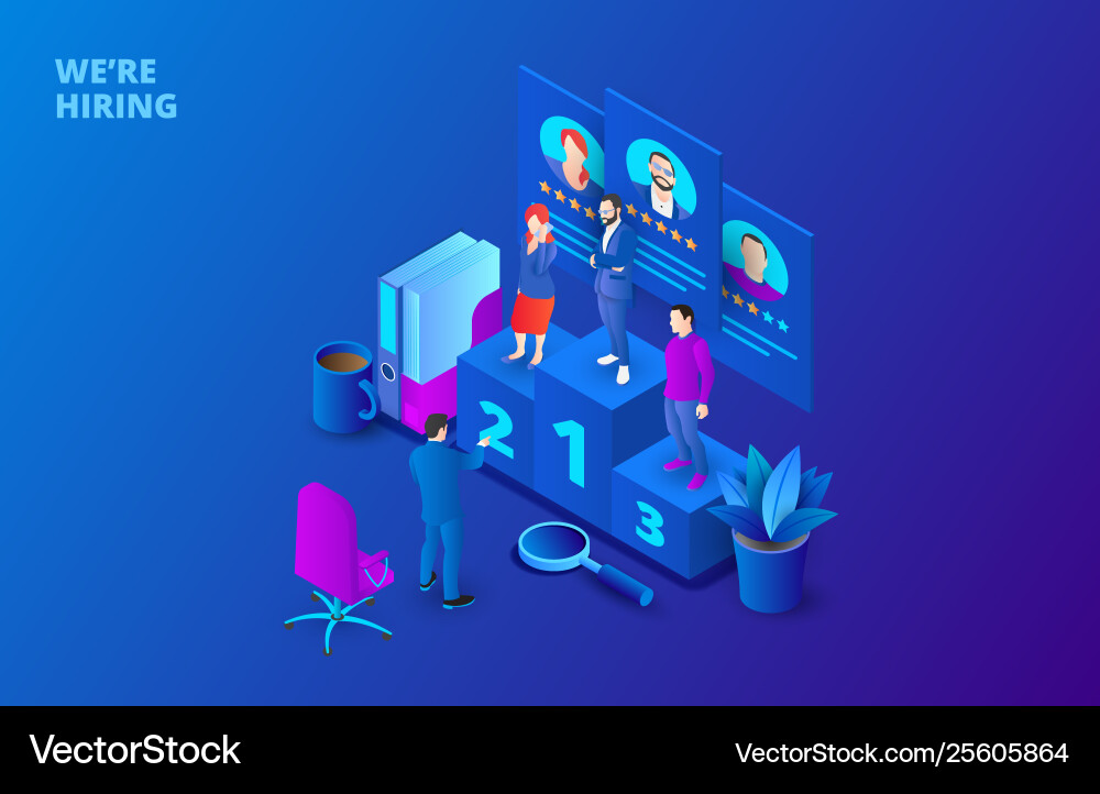 Hiring and recruitment design concept Royalty Free Vector