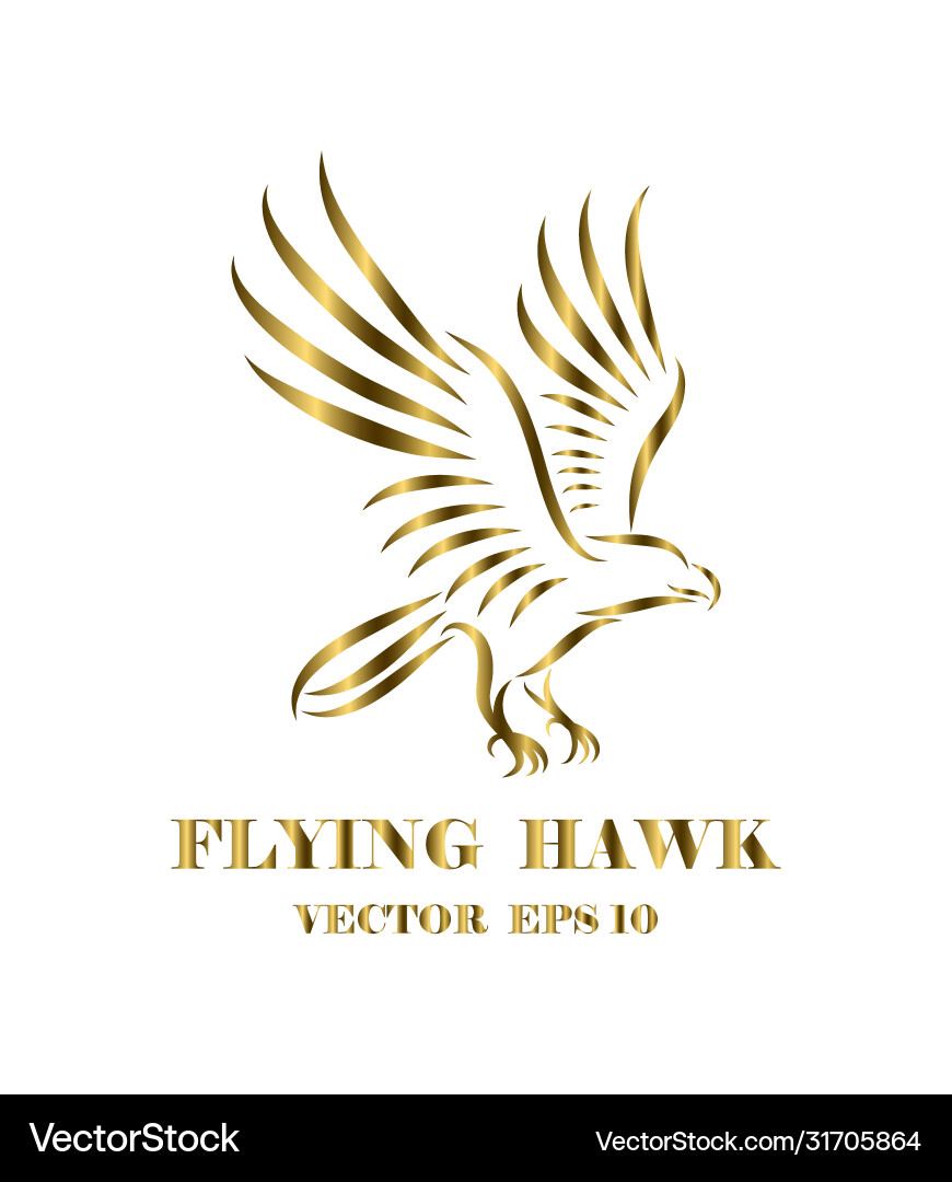 Logo hawk that is flying eps 10 Royalty Free Vector Image