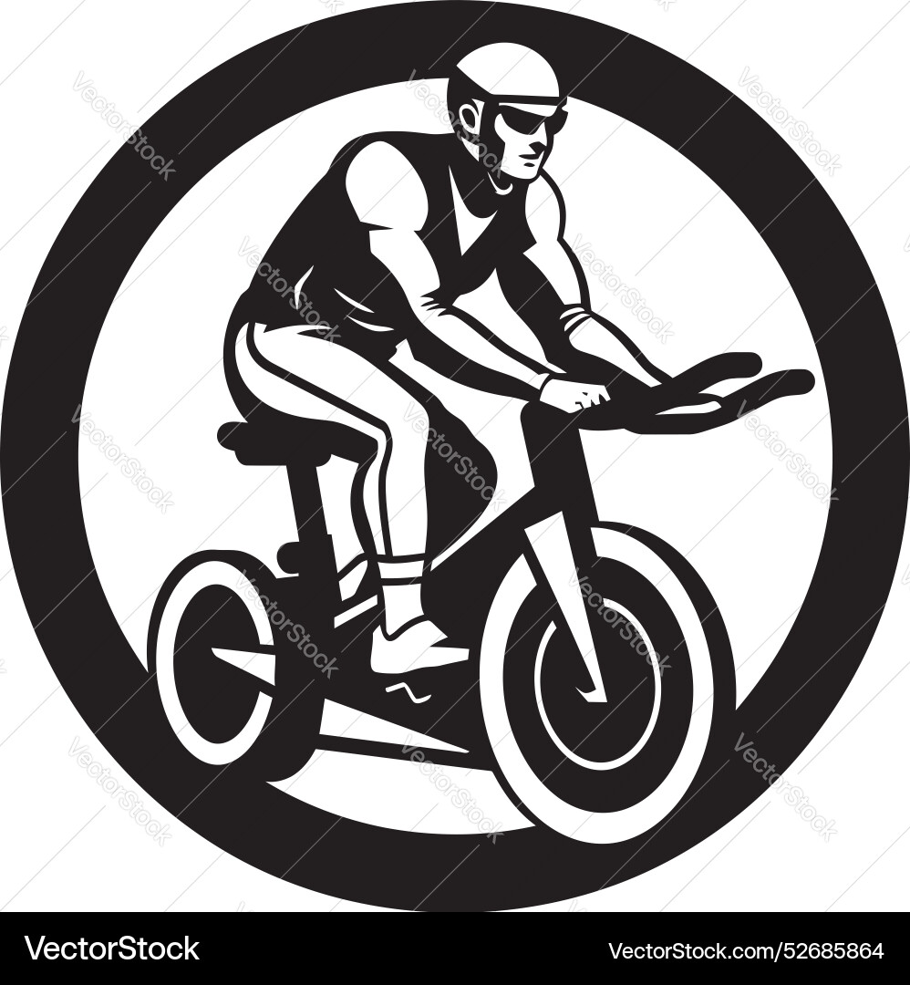 Power partner sleek exercise bike and dynamic Vector Image