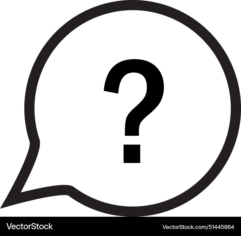 Question mark icon in chat circle Royalty Free Vector Image