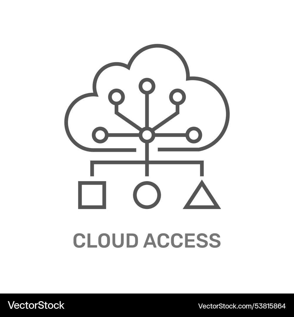 Represents cloud access symbolizing a cloud Vector Image