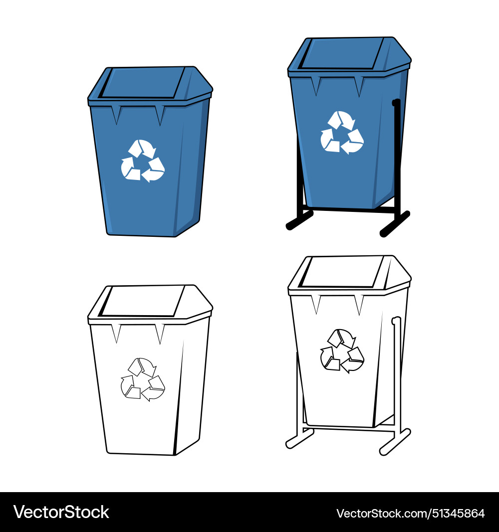 Rubbish bin design Royalty Free Vector Image - VectorStock