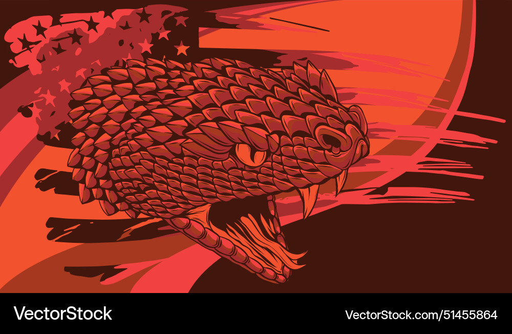 Snake mascot with american flag on white Vector Image