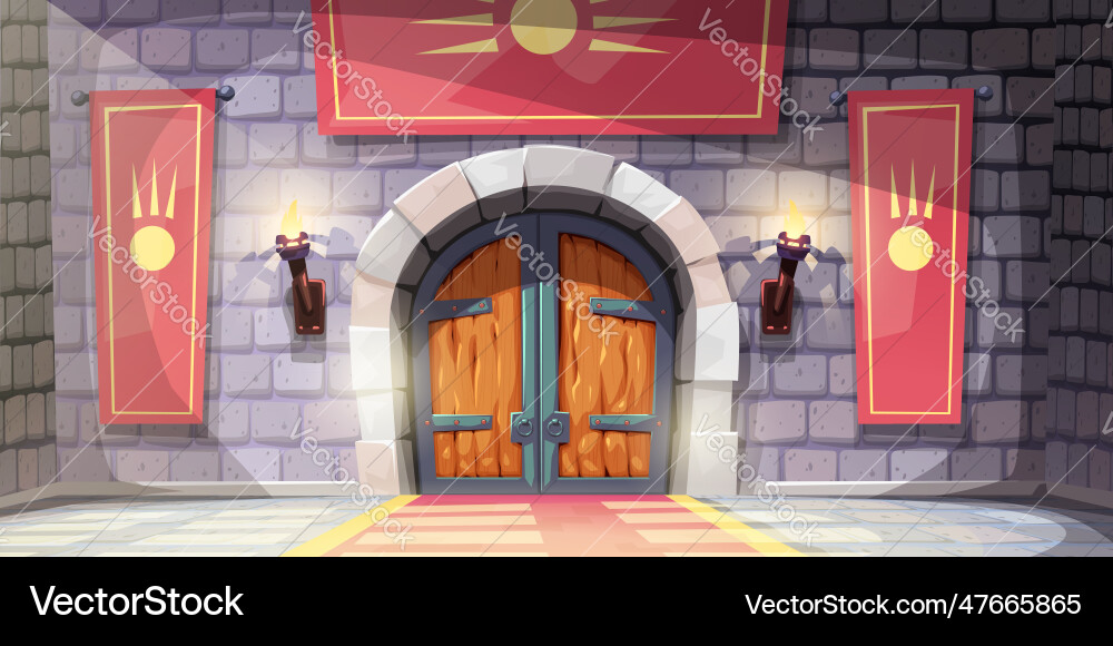 A medival castle hall with light beam Royalty Free Vector