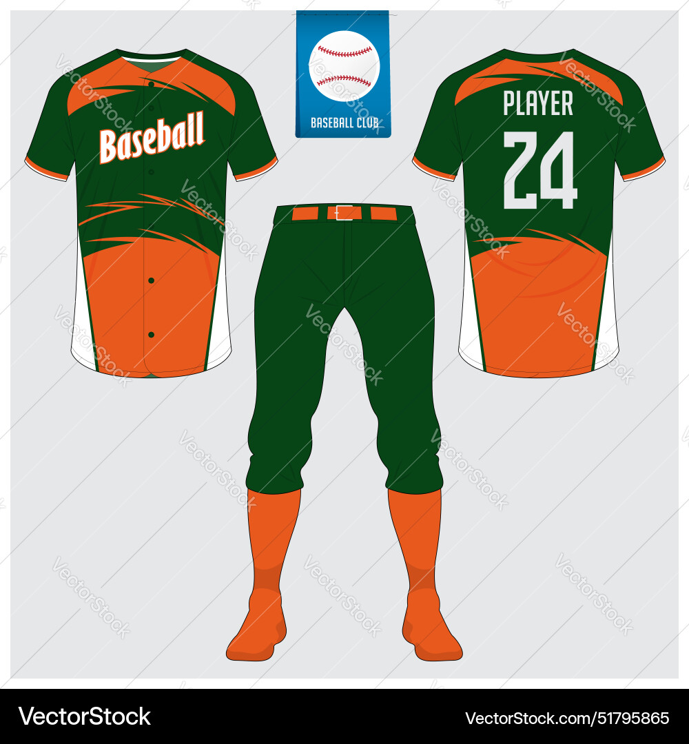 Baseball uniform mockup template design – Royalty-Free Vector | VectorStock