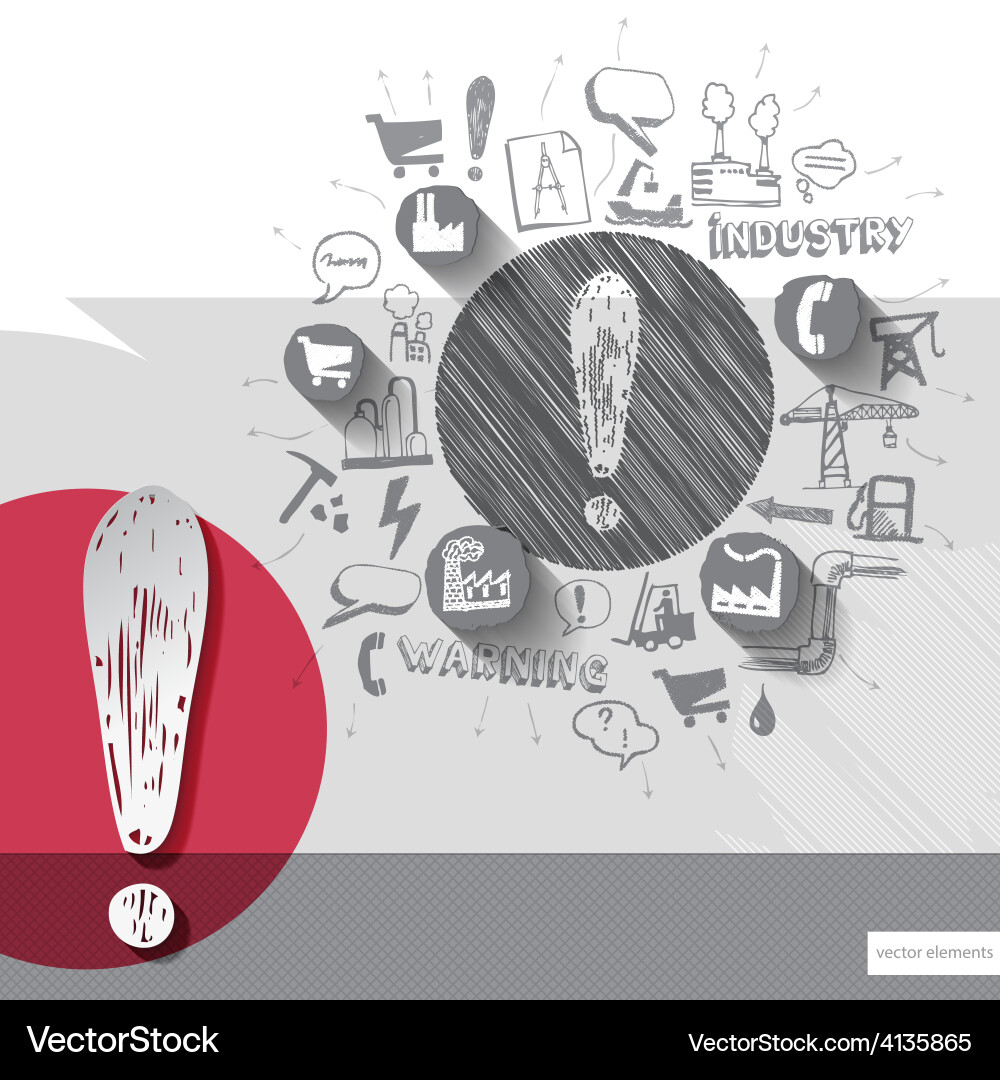 Hand drawn exclamation mark icons Royalty Free Vector Image