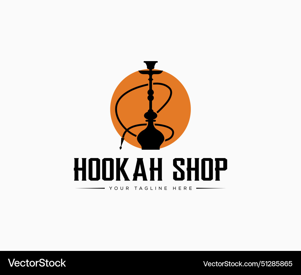Hookah logo design shisha template Royalty Free Vector Image