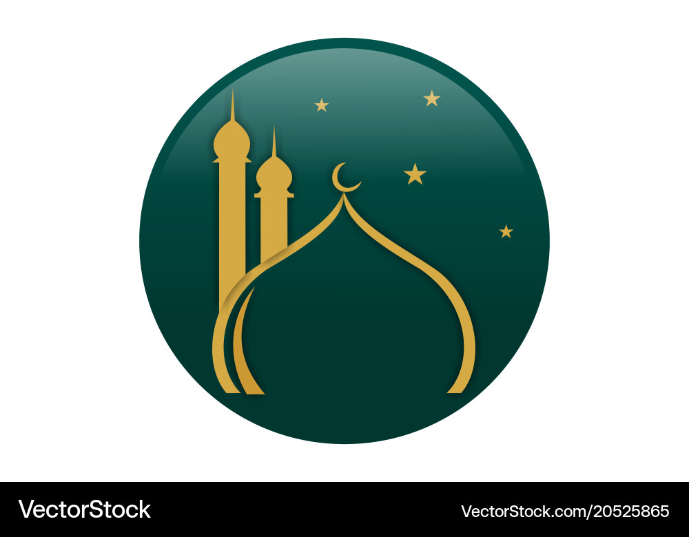 Mosque islam logo Royalty Free Vector Image - VectorStock