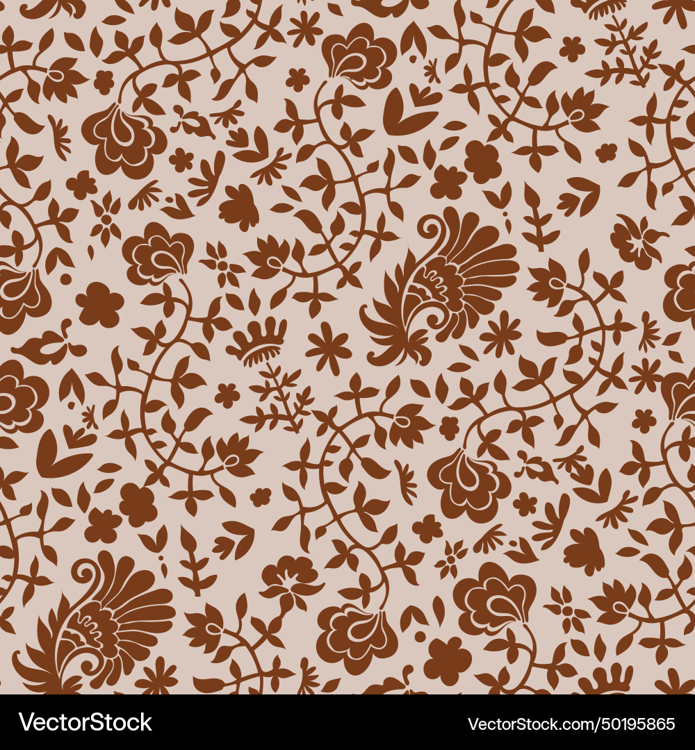 Vintage floral pattern with petals and branches Vector Image