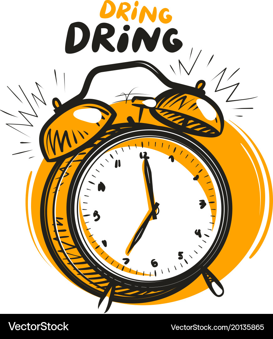 Wake-up call alarm clock is ringing Royalty Free Vector