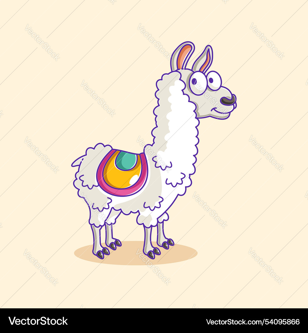 Cartoon alpaca Royalty Free Vector Image - VectorStock