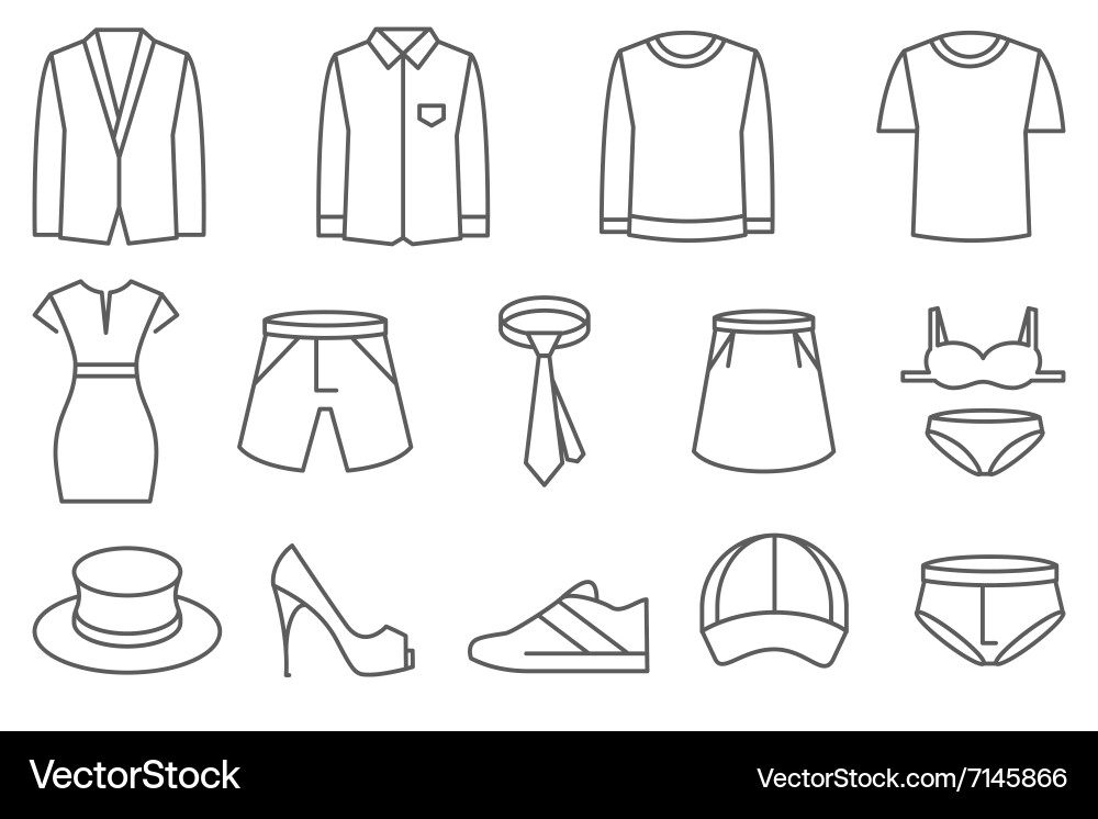 Clothes line icons set Royalty Free Vector Image