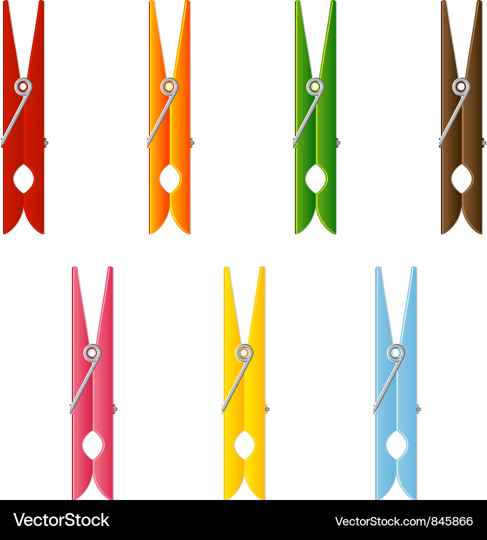 Clothes pin set Royalty Free Vector Image - VectorStock