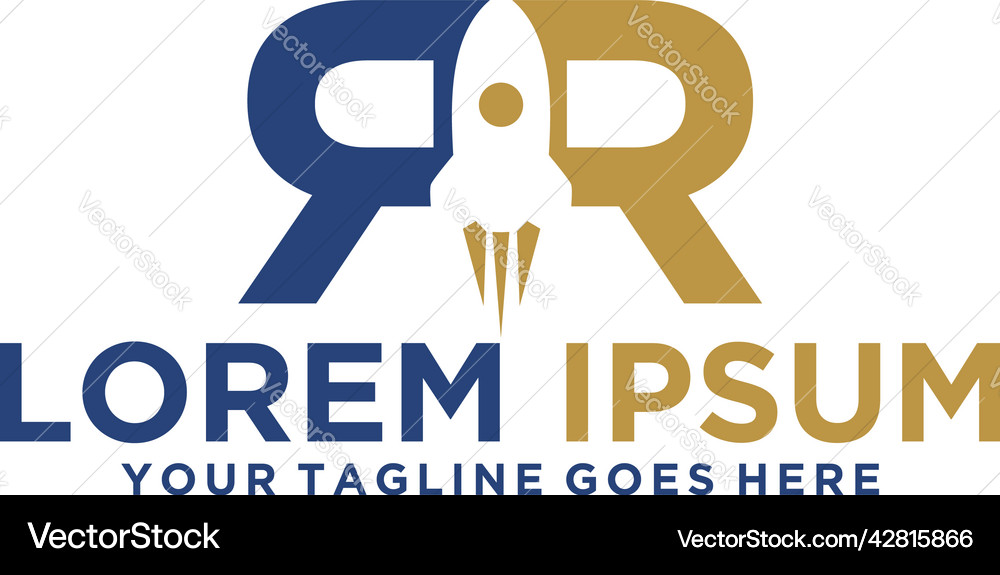 Double r rocket logo design Royalty Free Vector Image