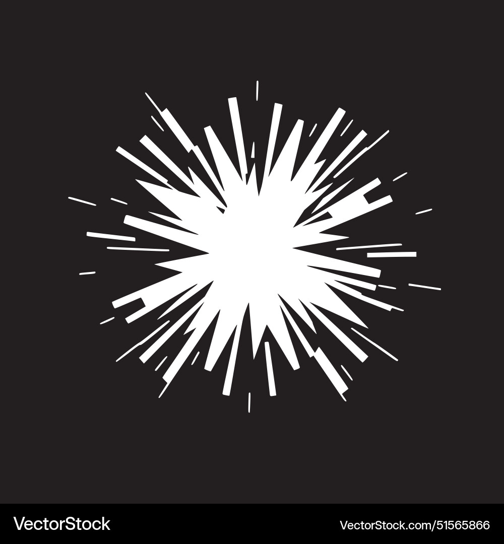 Explosion - black and white Royalty Free Vector Image