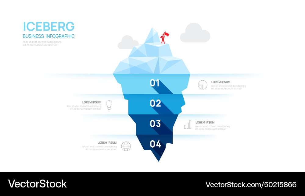 Iceberg infographic template for business modern Vector Image