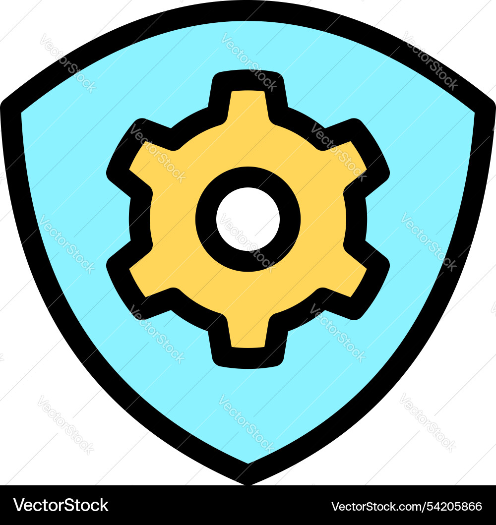 Icon shield gear setting Royalty Free Vector Image