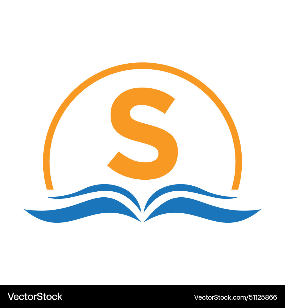 Letter s education logo book concept training Vector Image