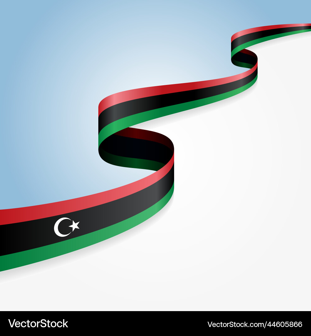 Libyan flag wavy abstract background Royalty Free Vector